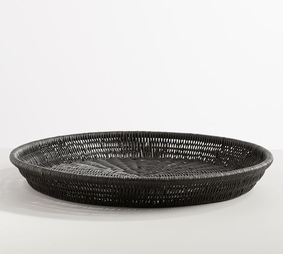 Handwoven Rattan Round Tray | Pottery Barn