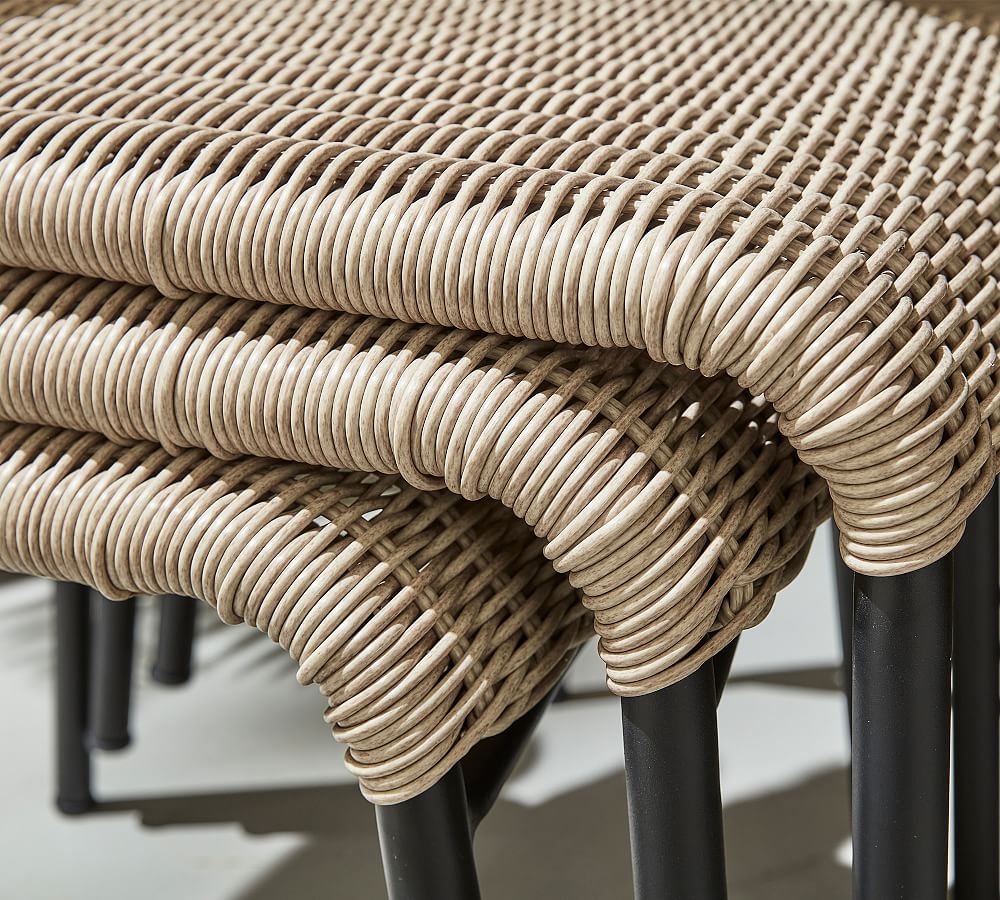 Tulum Wicker Patio Stacking Outdoor Dining Chair | Pottery Barn