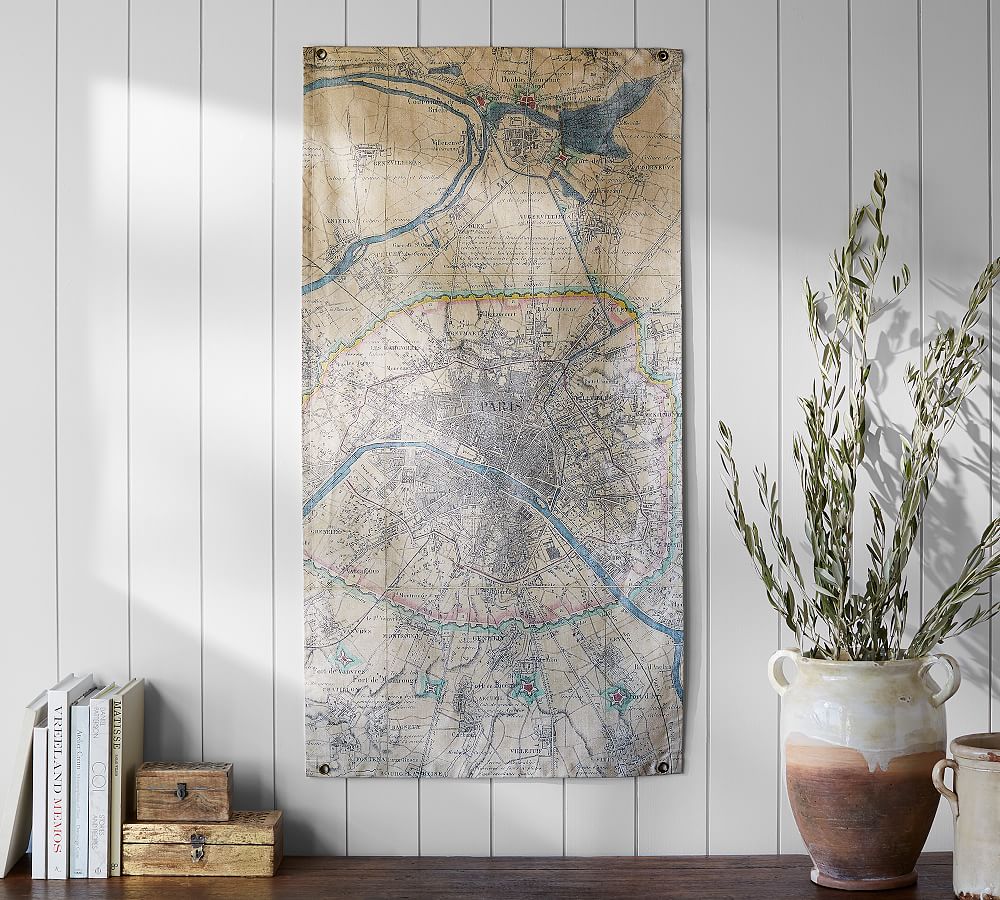 Wall Hanging Canvas - Vintage Paris Map | Pottery Barn
