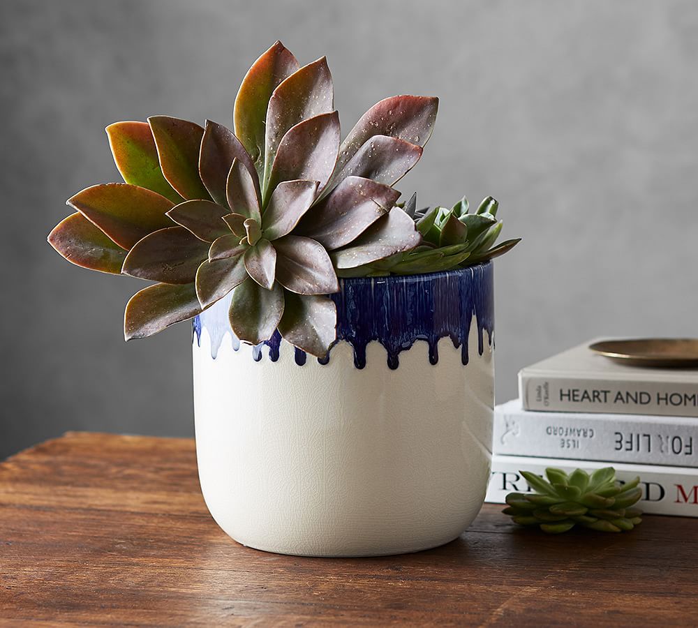 Blue Drip Cachepot | Pottery Barn