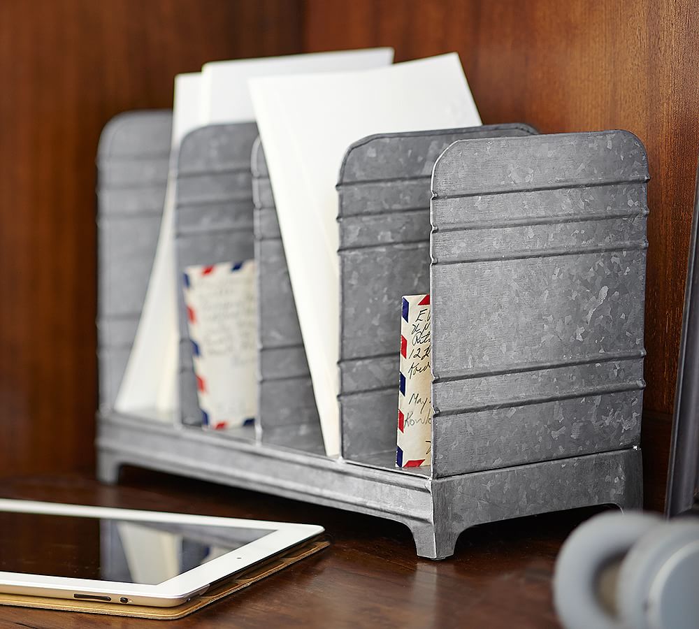 Galvanized File Stand | Pottery Barn