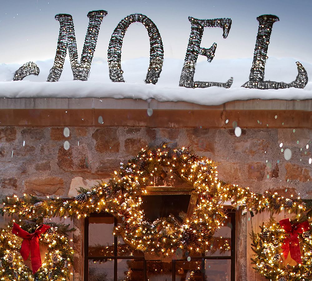 Lit Outdoor Twig Noel Sign | Pottery Barn