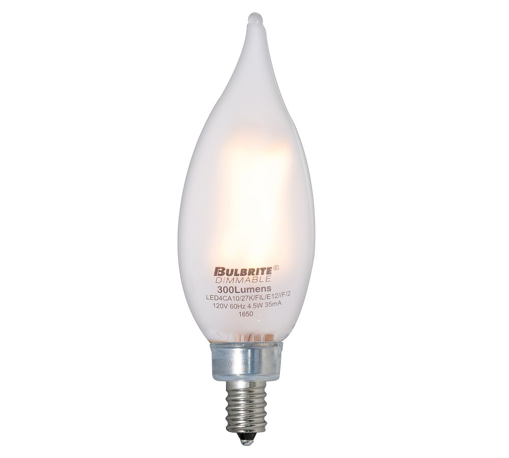 Frosted LED Filament Flame Bulb - Pack of 4 | Pottery Barn