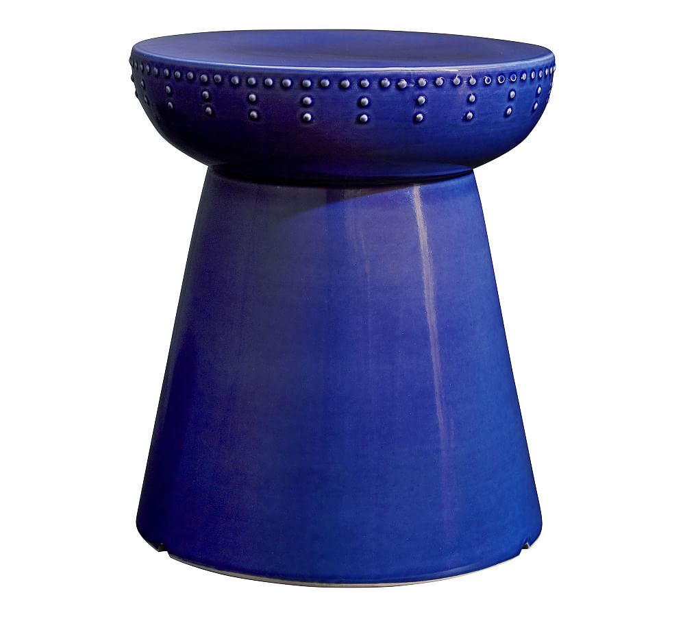Blue Ceramic Outdoor Side Table | Pottery Barn
