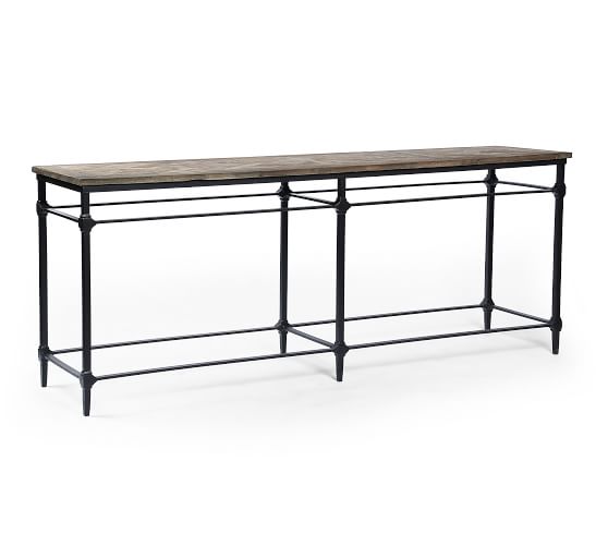 Parquet Reclaimed Wood Grand Console Table | Pottery Barn