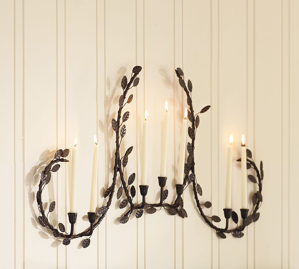 Savitri Scrolled Wall-Mount Taper Holder | Pottery Barn