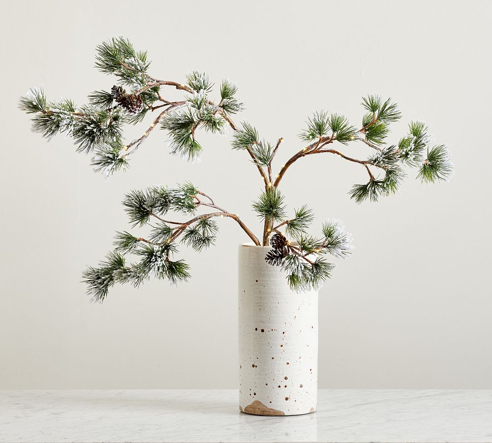 Lit Faux Snowy Branch | Pottery Barn