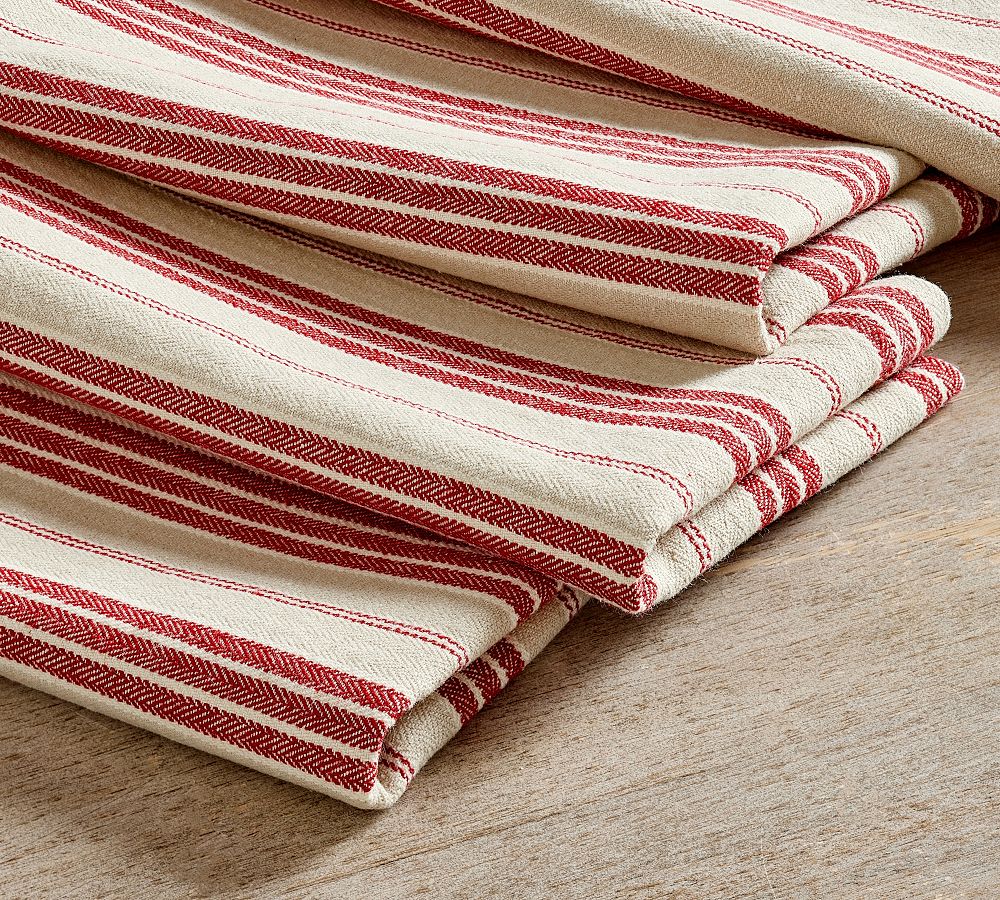 Colette Stripe Cotton/Linen Napkins - Set of 4 | Pottery Barn