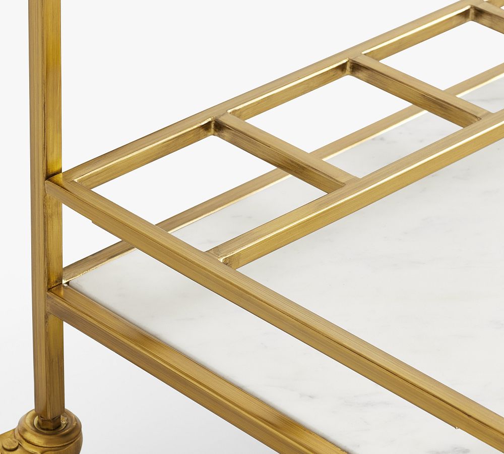 Delaney Marble Bar Cart | Pottery Barn
