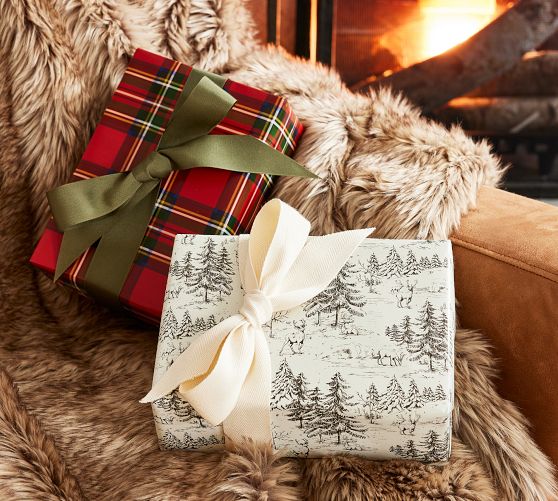 Rustic Forest and Plaid Gift Wrap Set | Pottery Barn