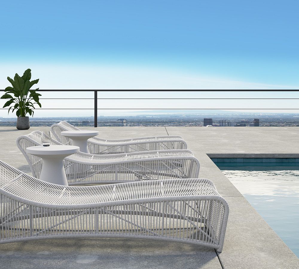 Milo Rope Outdoor Chaise Lounger | Pottery Barn