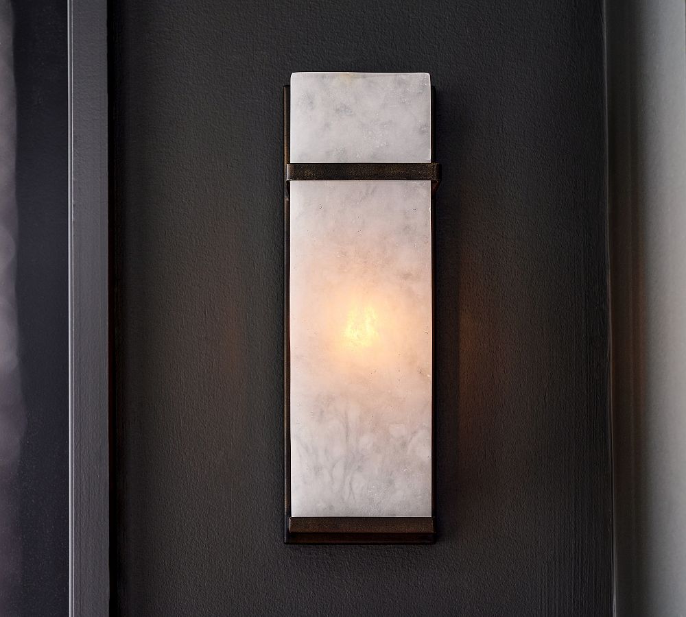 Windham Alabaster Tile Sconce | Pottery Barn