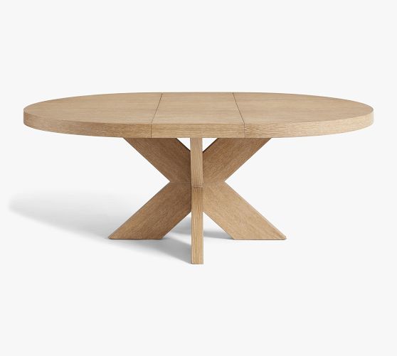 Modern Farmhouse Round Pedestal Extending Dining Table | Pottery Barn