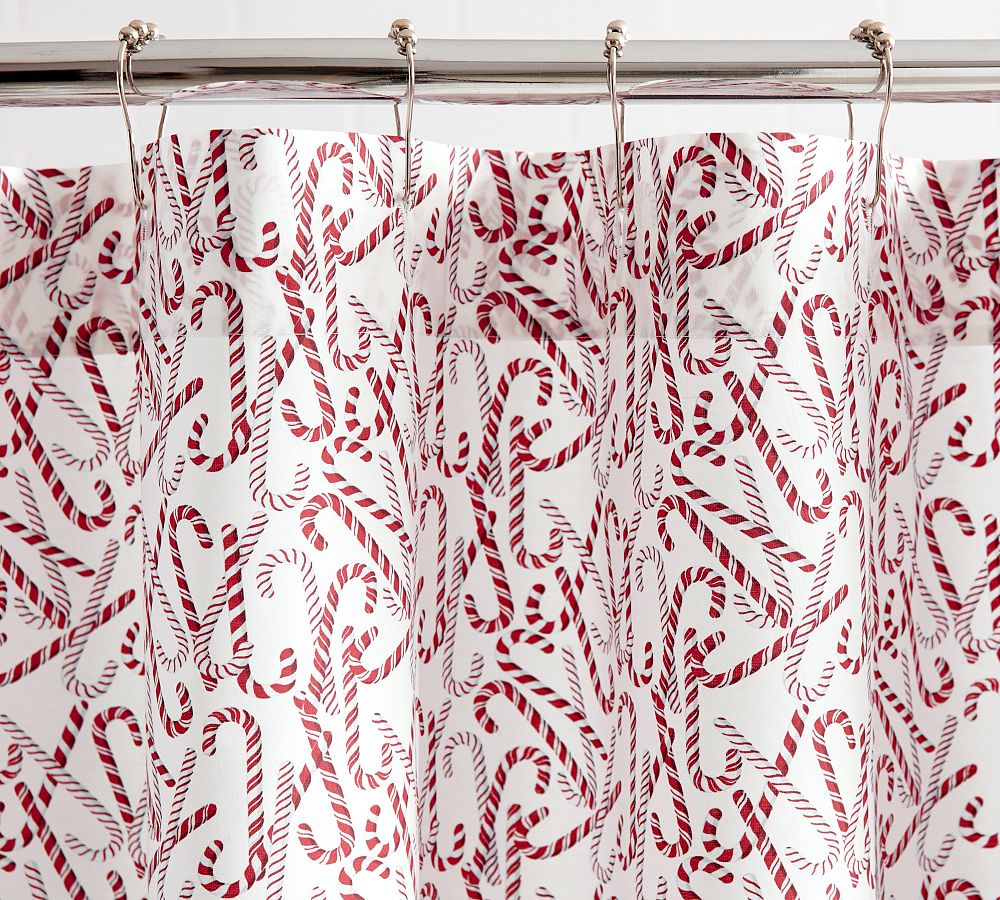 Candy Cane Shower Curtain | Pottery Barn