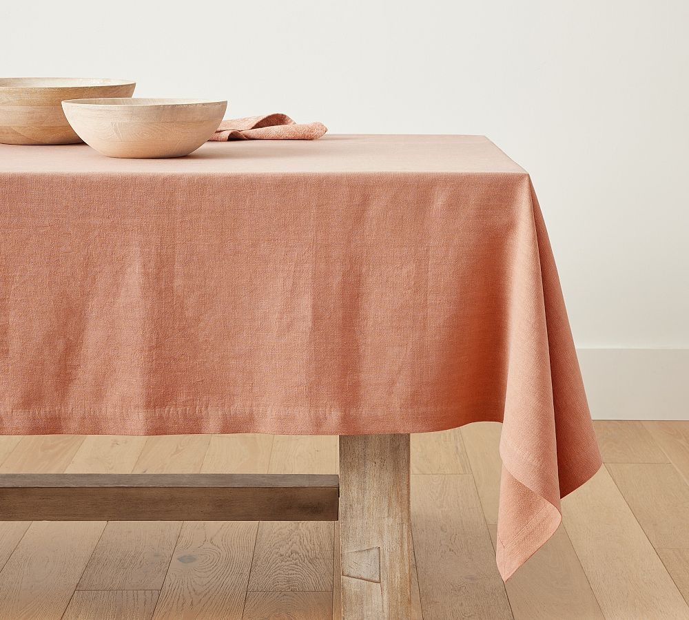 Mason Oversized Linen Tablecloth | Pottery Barn