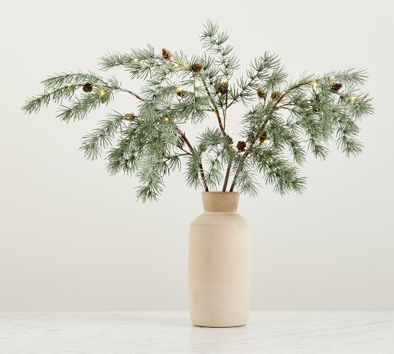 Lit Faux Frosted Pine Bundle | Pottery Barn