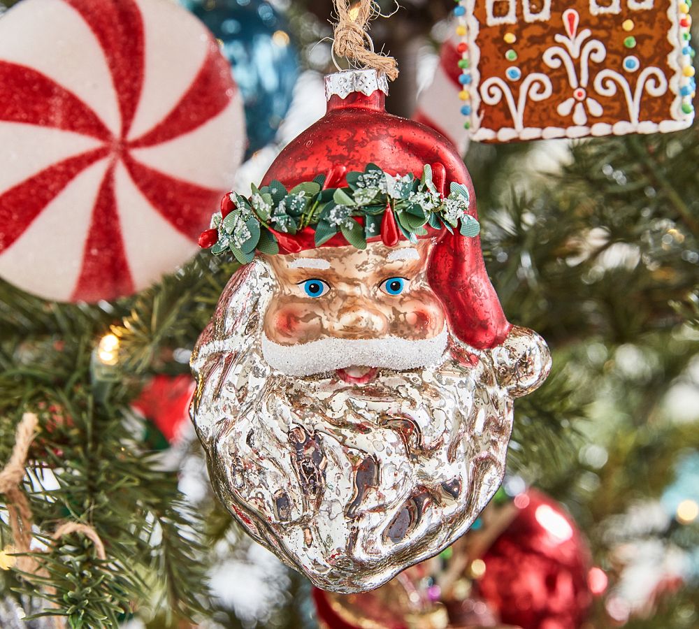Santa Head with Laurel Crown | Pottery Barn