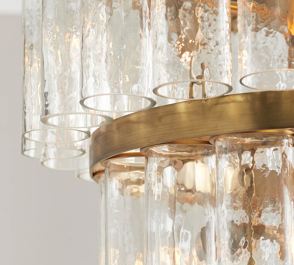 Kent Recycled Glass Tiered Chandelier | Pottery Barn