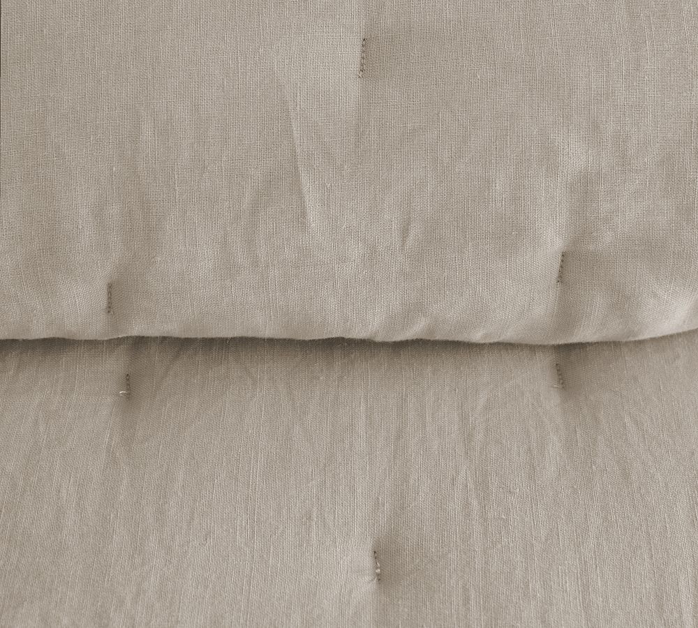 Belgian Flax Linen Tufted Quilt | Pottery Barn