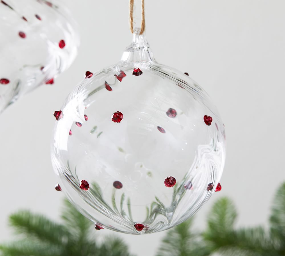 Monique Lhuillier Festive Glass Dot Ornament Set | Pottery Barn