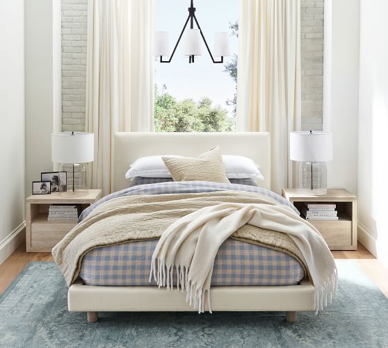 Dalton Check Linen/Cotton Duvet Cover | Pottery Barn