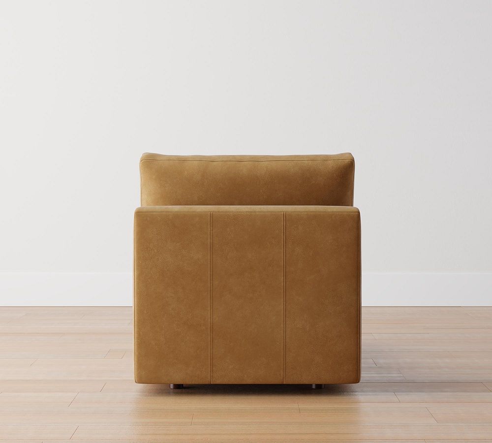 Build Your Own Carmel Recessed Square Arm Leather Sectional | Pottery Barn