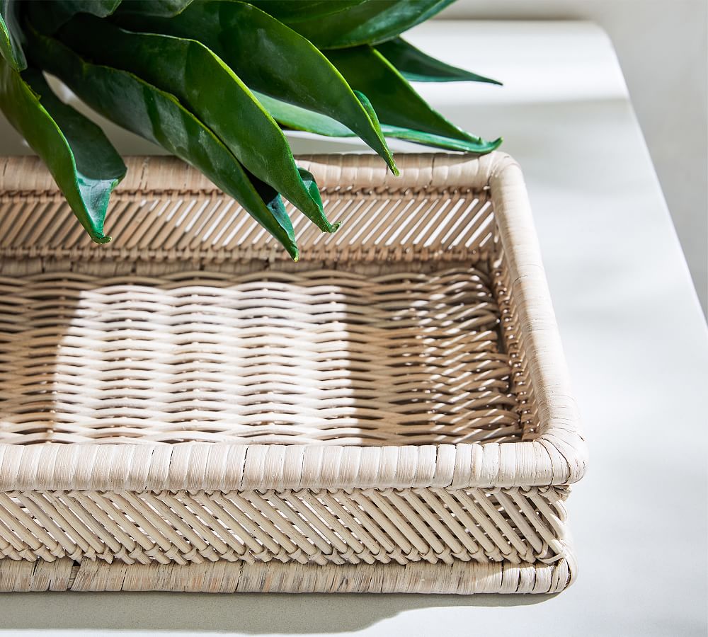 Eden Handwoven Rattan Trays | Pottery Barn