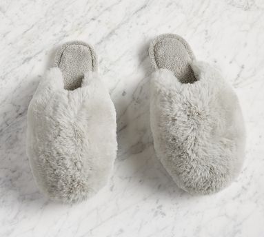 Alpine Faux Fur Slippers | Pottery Barn