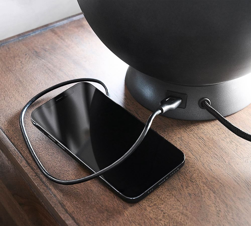 Caufield Metal Ball USB Table Lamp | Pottery Barn