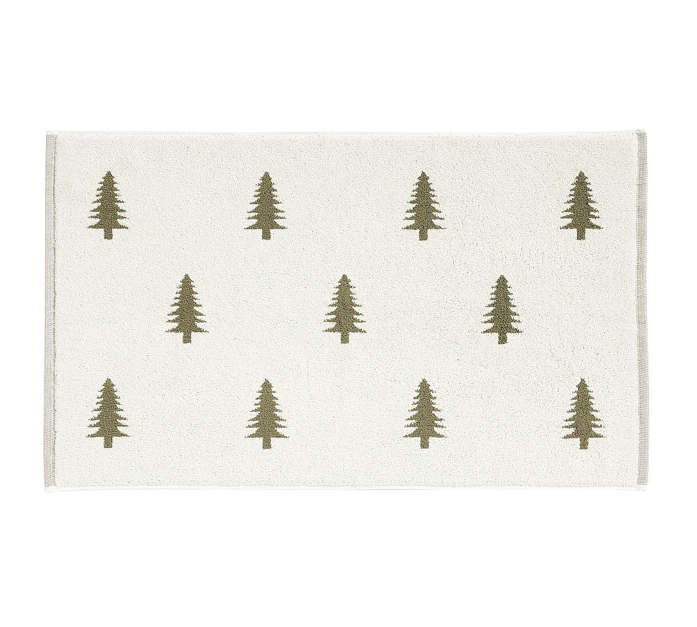 Pine Tree Jacquard Bath Rug | Pottery Barn