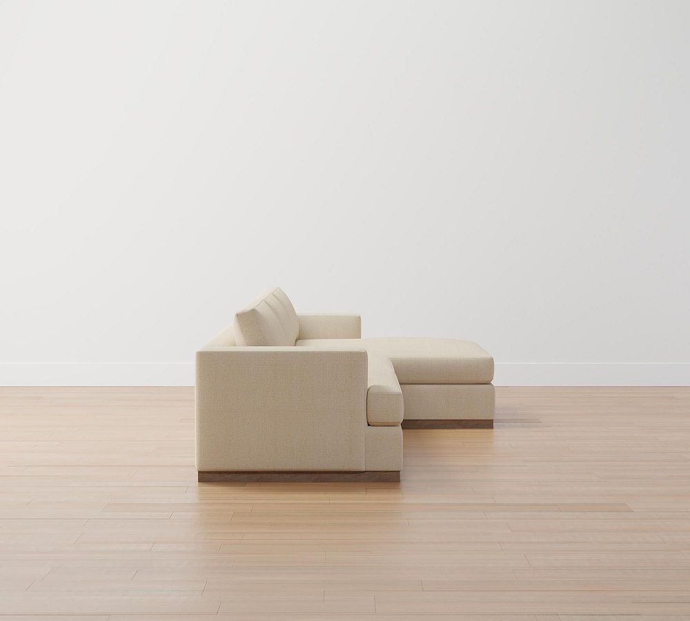 Carmel Recessed Square Arm Upholstered Double Wide Chaise Sectional ...