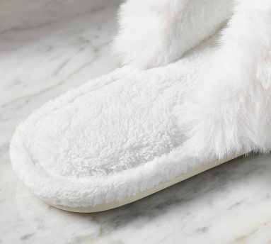 Alpine Faux Fur Slippers | Pottery Barn