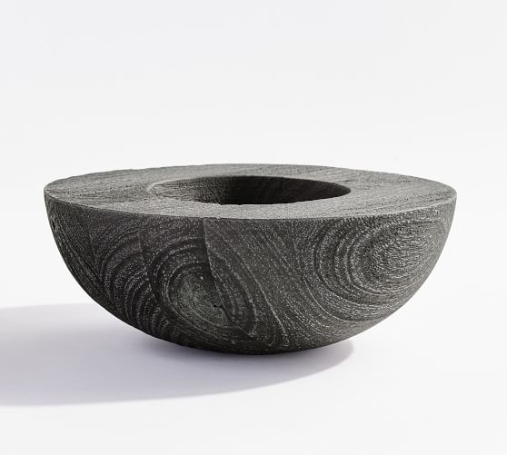 Shallow Carved Handcrafted Wood Bowl | Pottery Barn
