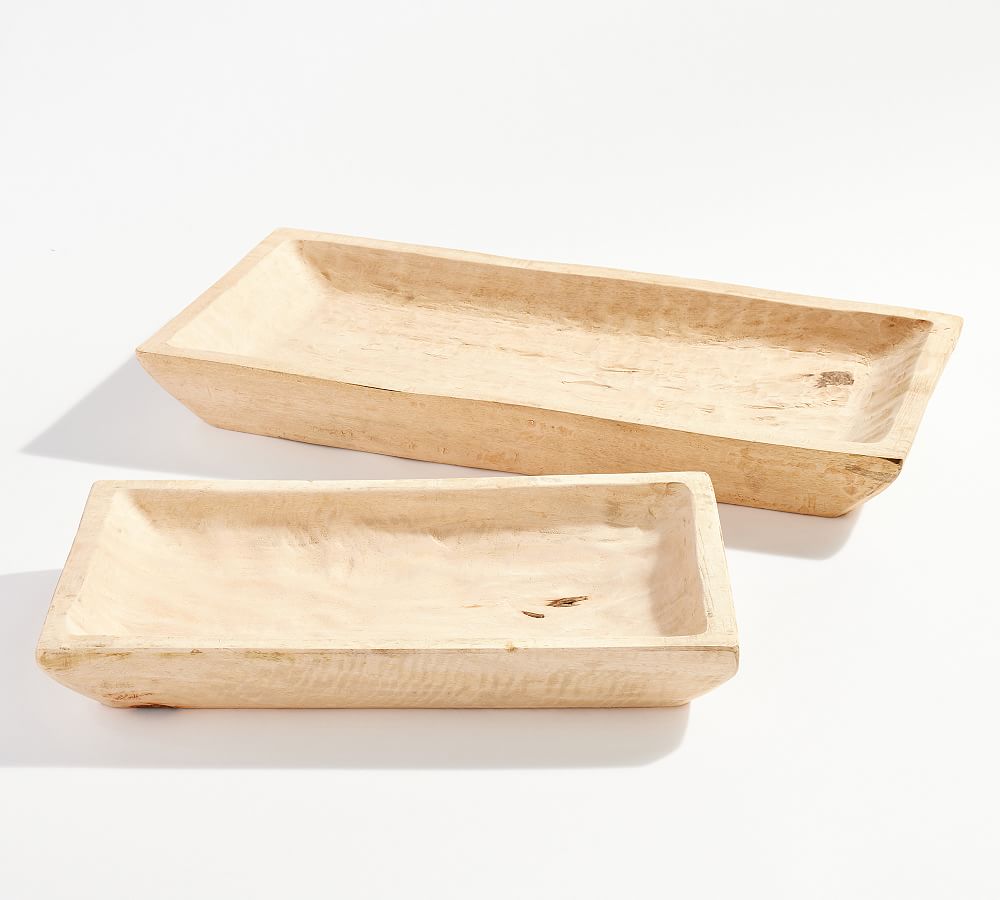 Rediscovered Natural Handcrafted Wooden Candle Trays | Pottery Barn