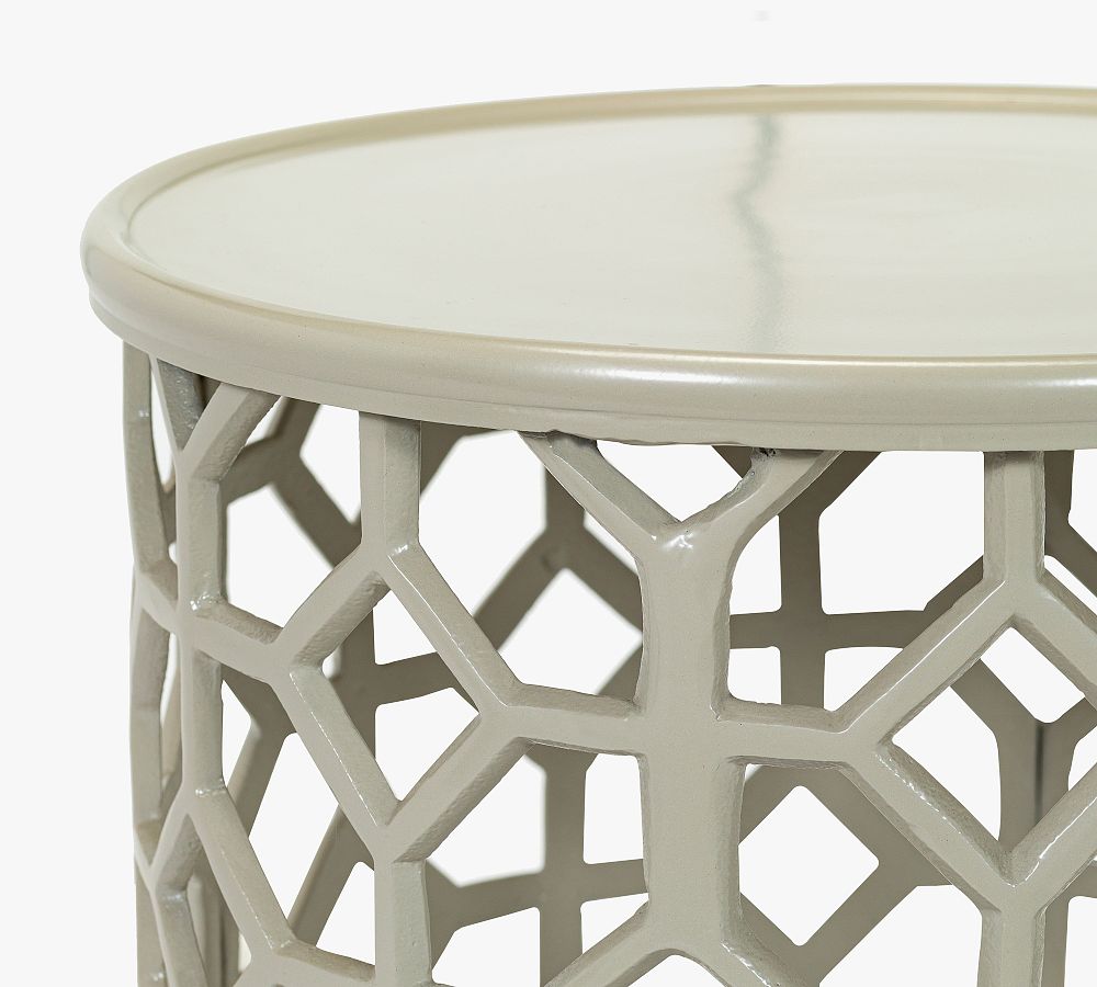 Zelle Round Metal Accent Table | Pottery Barn