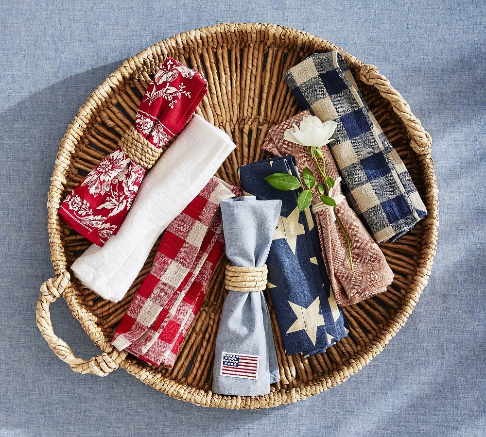 American Flag Cotton/Linen Napkin - Set of 4 | Pottery Barn