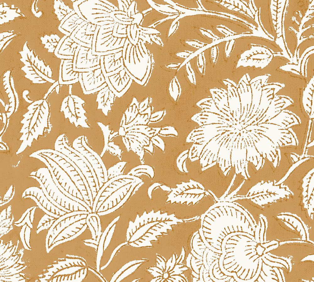 Floral Block Print Wallpaper | Pottery Barn Floral Block Print Wallpaper | Pottery Barn