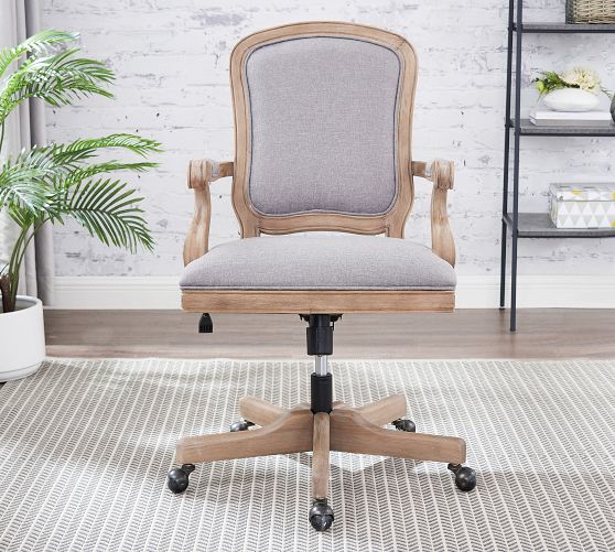Izzy Upholstered Swivel Desk Chair | Pottery Barn