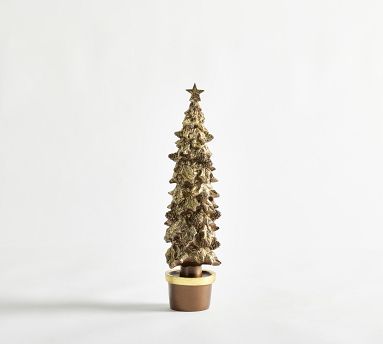 Handcrafted Gold Glitter Decorative Trees | Pottery Barn