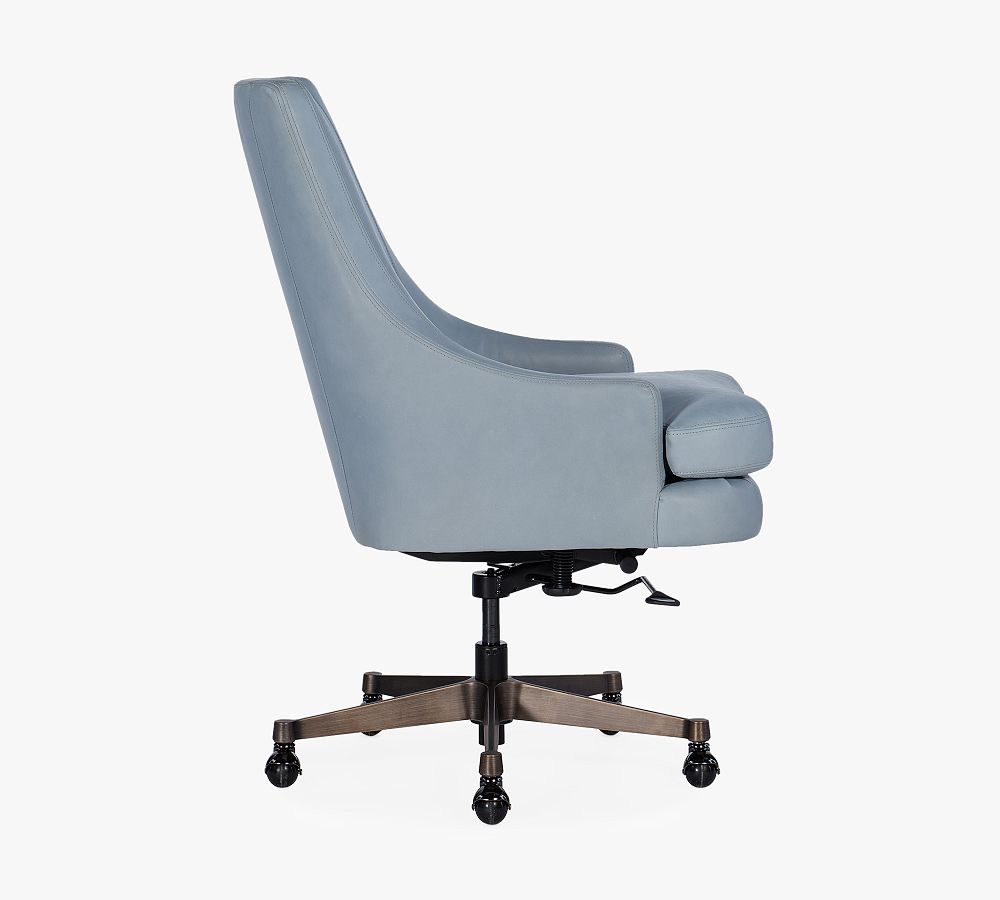 Palma Leather Swivel Desk Chair | Pottery Barn
