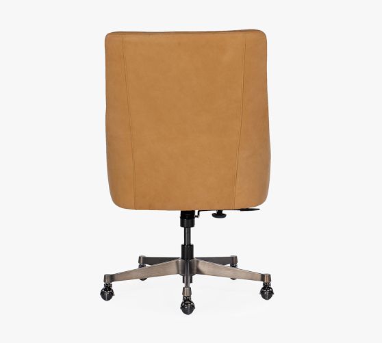 Palma Leather Swivel Desk Chair | Pottery Barn