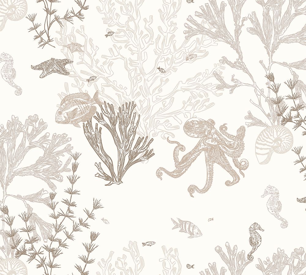 Redondo Coastal Print Wallpaper Sample - 8"W x 12"L | Pottery Barn