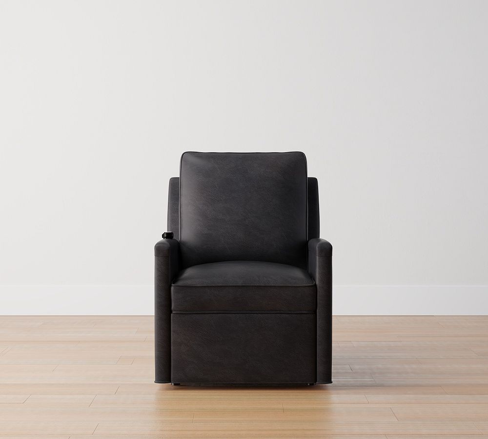 Tyler Square Arm Leather Power Lift Recliner | Pottery Barn