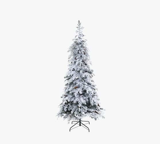 Lit Flocked Montana Down Swept Spruce Artificial Christmas Tree ...