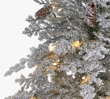 Lit Flocked Montana Down Swept Spruce Artificial Christmas Tree ...