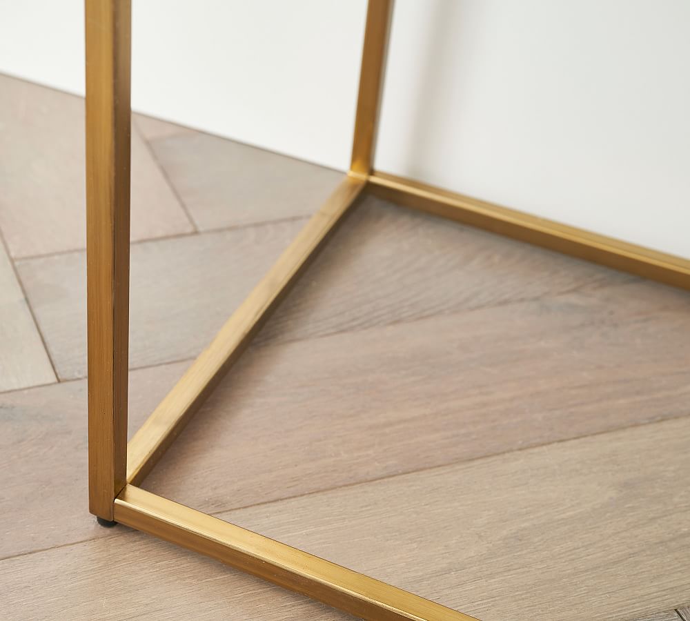Delaney Rectangular Marble End Table | Pottery Barn