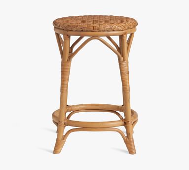 Parisian Woven Backless Stool | Pottery Barn