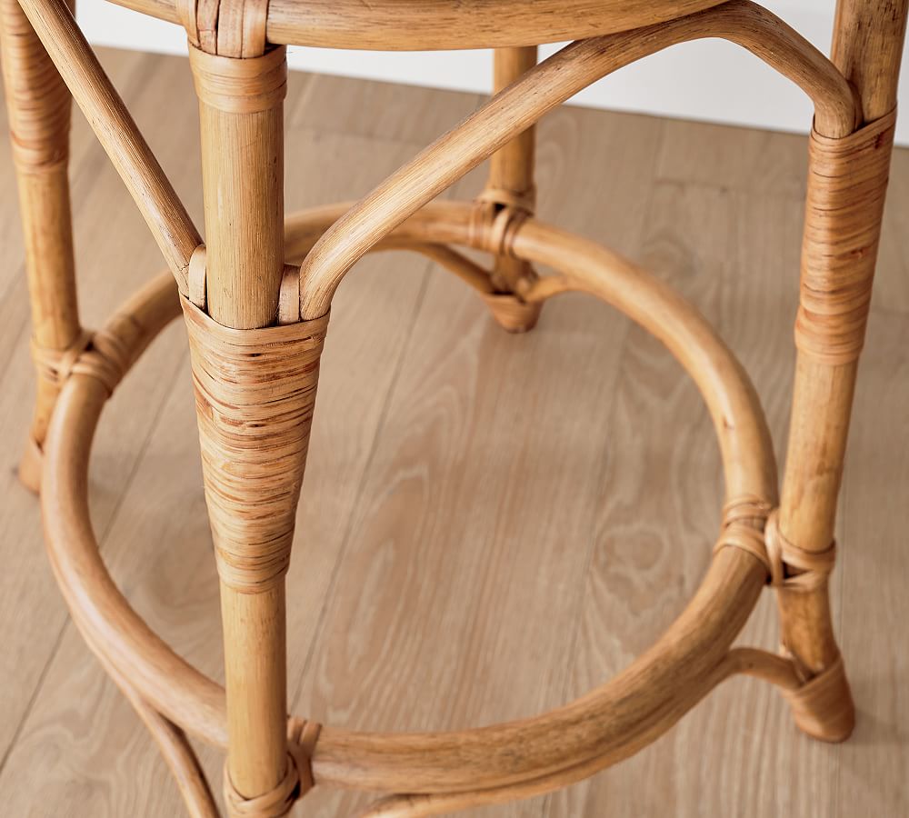 Parisian Woven Backless Stool | Pottery Barn