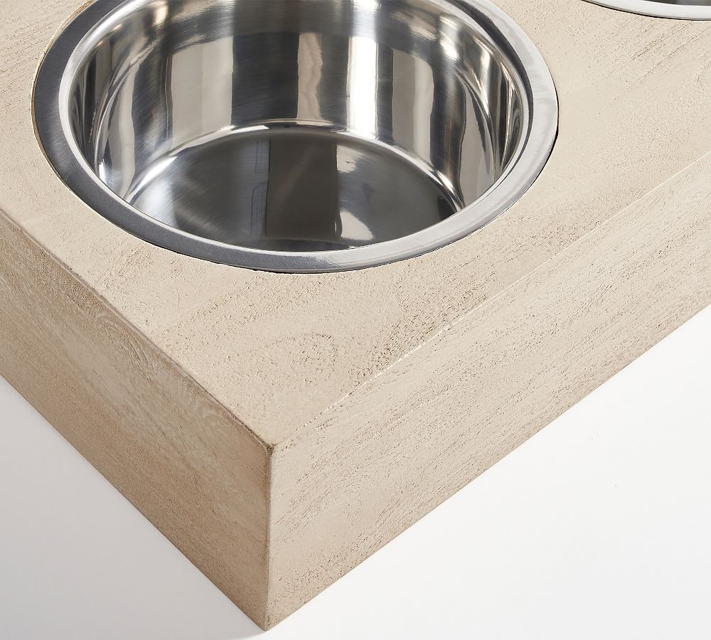 Cayman Raised Wooden Base Pet Bowls | Pottery Barn
