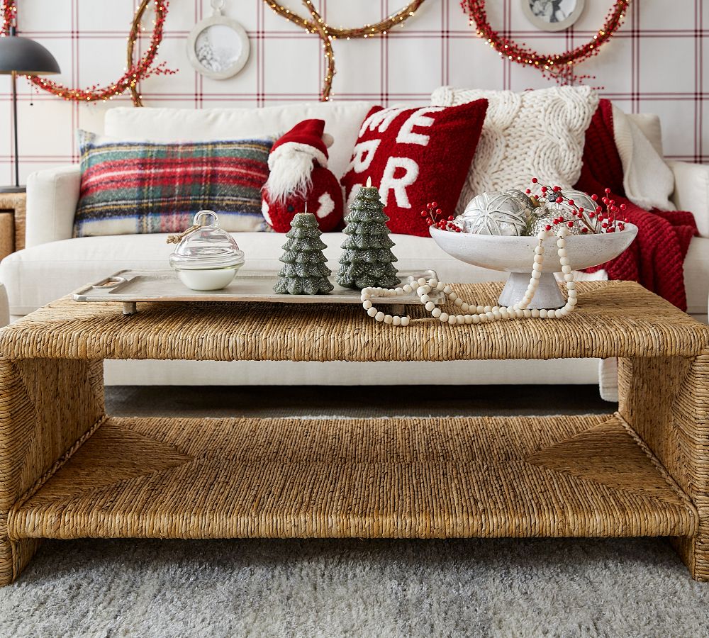 Malibu Rectangular Woven Coffee Table | Pottery Barn
